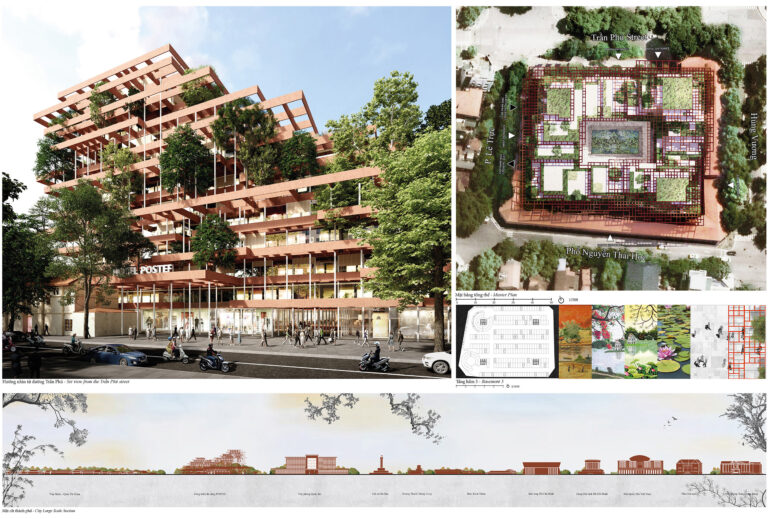 Phương án kiến trúc công trình Postef 61 Trần Phú (Hà Nội) của AS - VHA ...