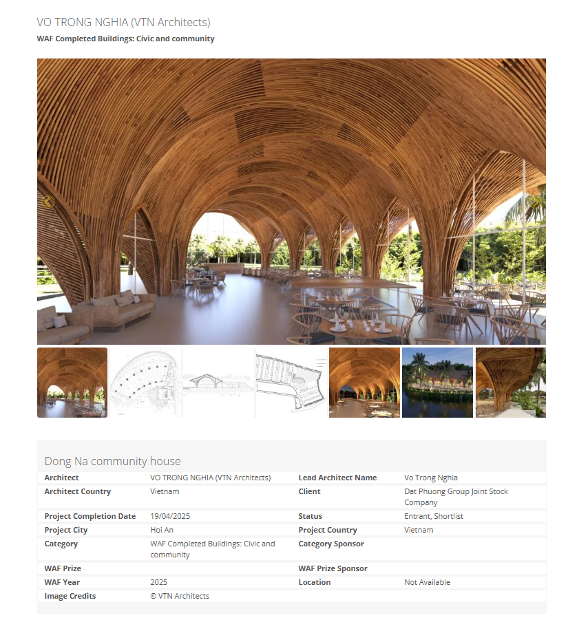 6 công trình của VTN Architects lọt vào chung kết Liên hoan kiến trúc thế giới - WAF 2025 ...